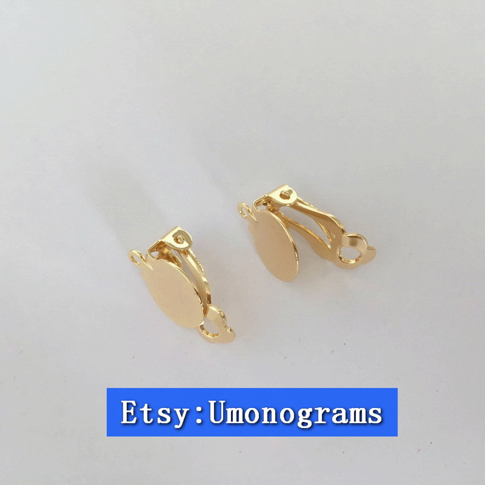 Brass With Gold Plated 14K Clip-on Round Disc Clip W/hole - Etsy