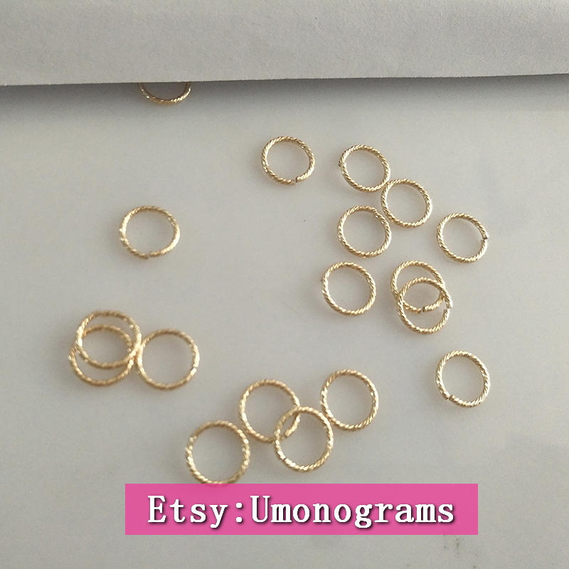 14K Gold Filled Jump Rings Sparkle Open 19ga 0.89mm 6.8mm,7.8mm,8.8mm,9 ...