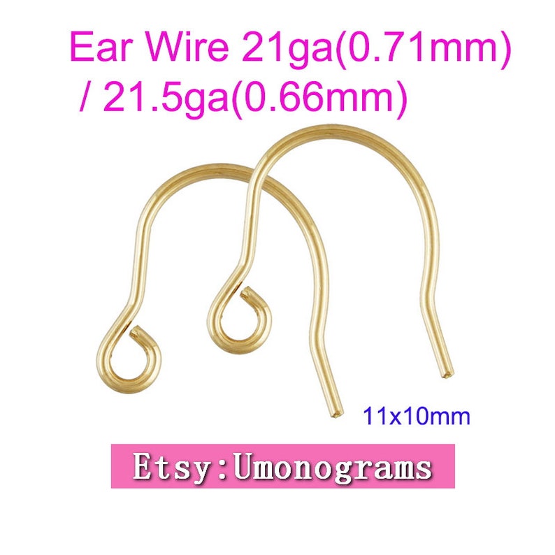 14K Gold Filled Ear Wire 21ga0.71mm/21.5ga0.66mm Plain - Etsy