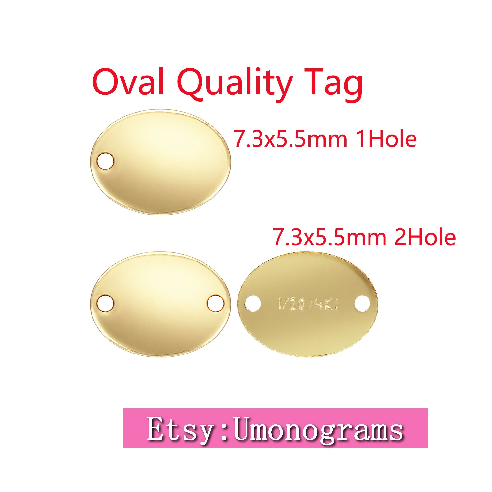 14K Gold Filled Oval Quality Tag 7.3x5.5mm 1/20 14K Stamped - Etsy