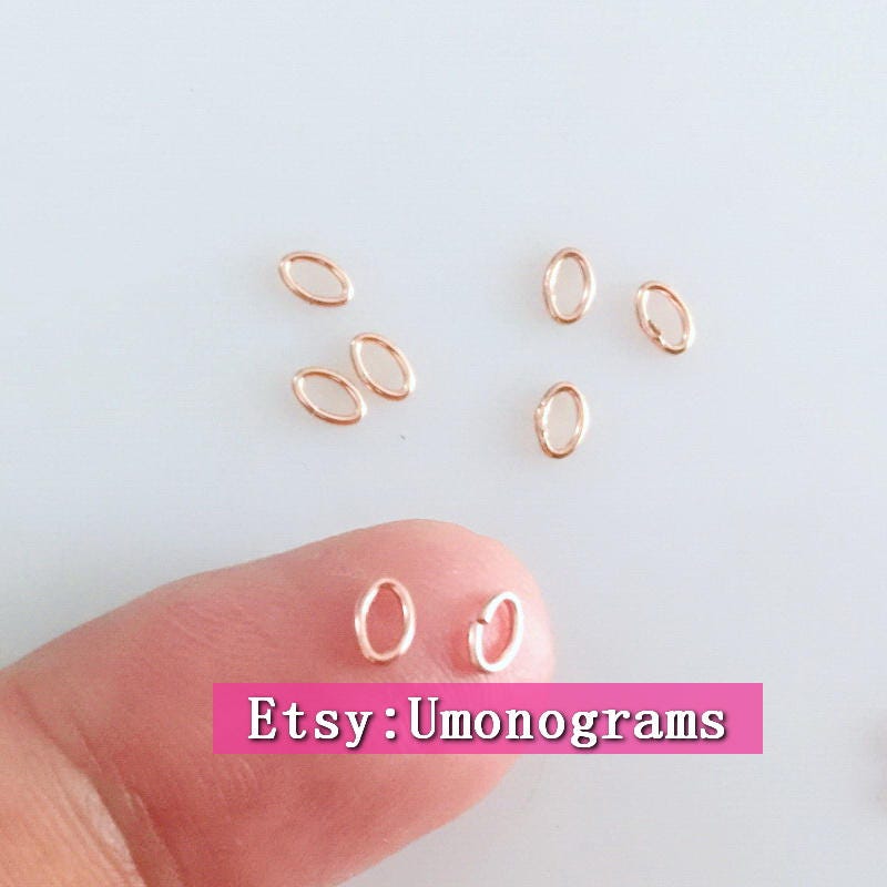 14K Rose Gold Filled Oval Shape Jump Ring Open or Closed - Etsy
