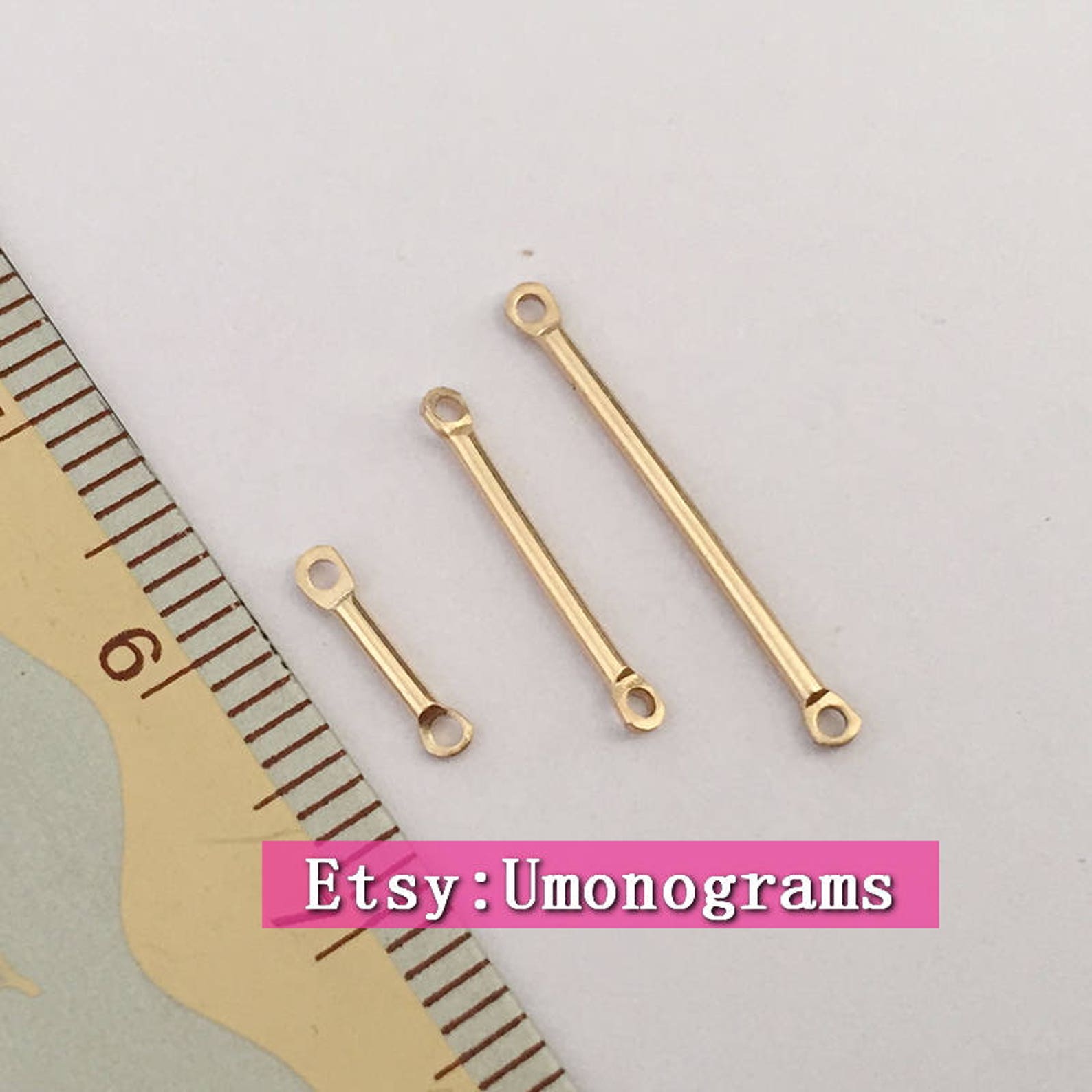 14K Gold Filled 3D Round Bar Link / Tiny Bar Link Shaped Wholesale BULK ...