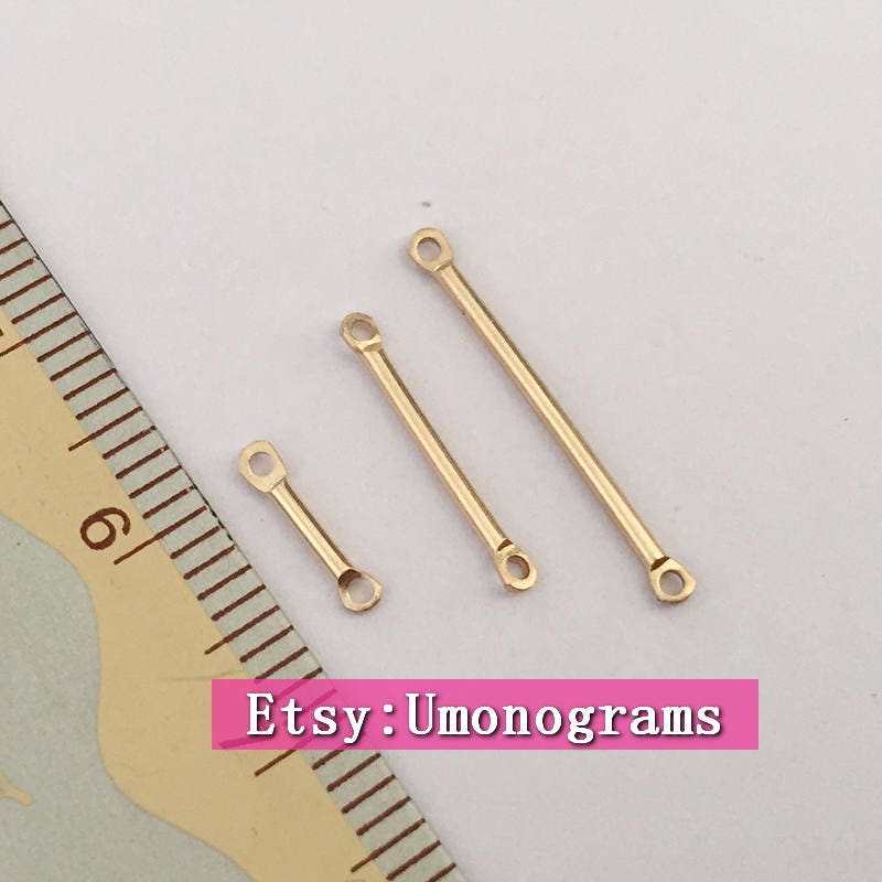 14K Gold Filled 3D Round Bar Link / Tiny Bar Link Shaped - Etsy