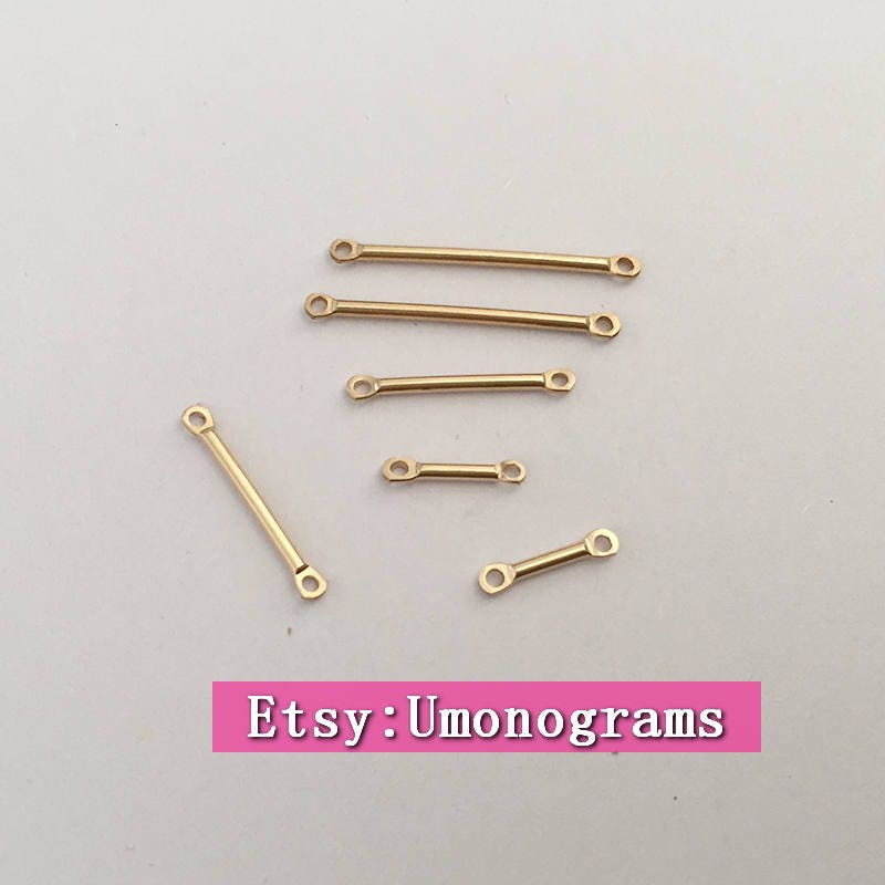 14K Gold Filled 3D Round Bar Link / Tiny Bar Link Shaped Wholesale BULK ...