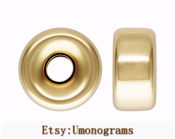 14K Yellow Gold Filled Silicone Roundel Stopper Bead Stopper - Etsy