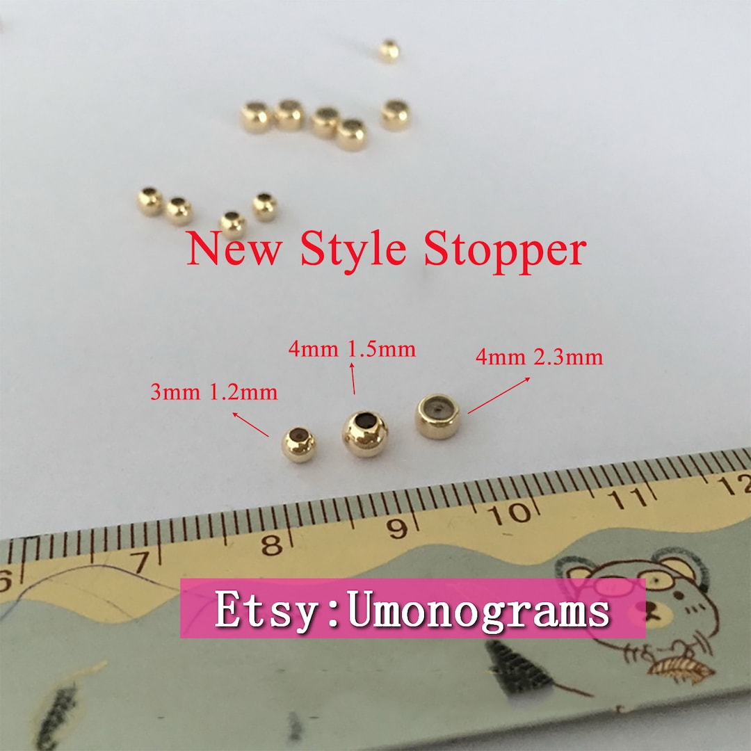 14K Gold Filled New Style Stopper Smart Bead 3-4mm Round Silicone ...