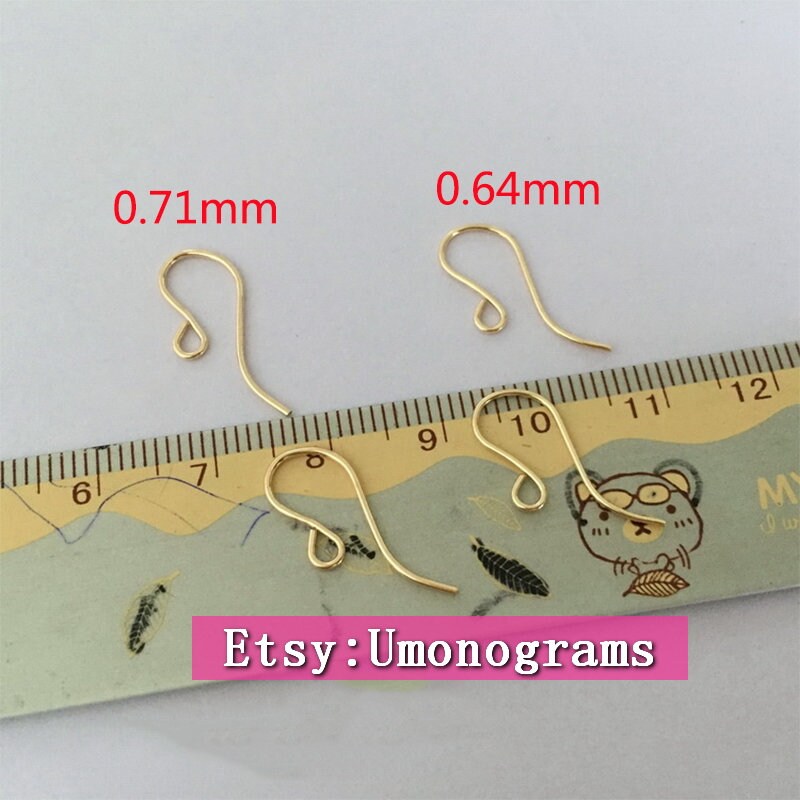 14K Gold Filled French Ear Wire 21ga0.71mm /22ga0.64mmhook - Etsy
