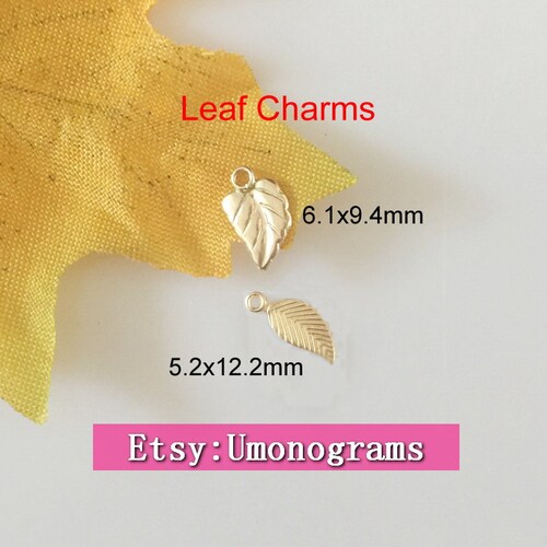 14K Gold Filled Leaf Charms Shiny Nautical Leaves Tiny Drop - Etsy