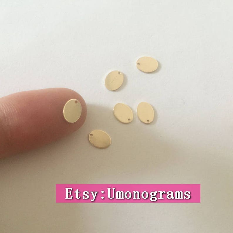 14K Gold Filled Oval Quality Tag 7.3x5.5mm 1/20 14K Stamped Blank Disk ...