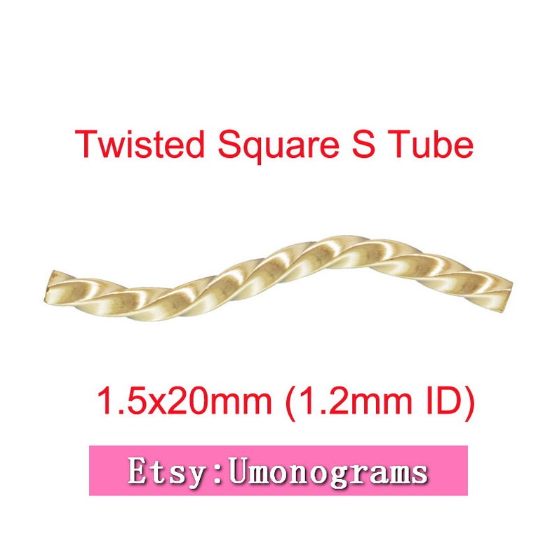 14K Gold Filled S Tube 1.5x20mm Twisted Square 1.2mm Hole Wholesale ...
