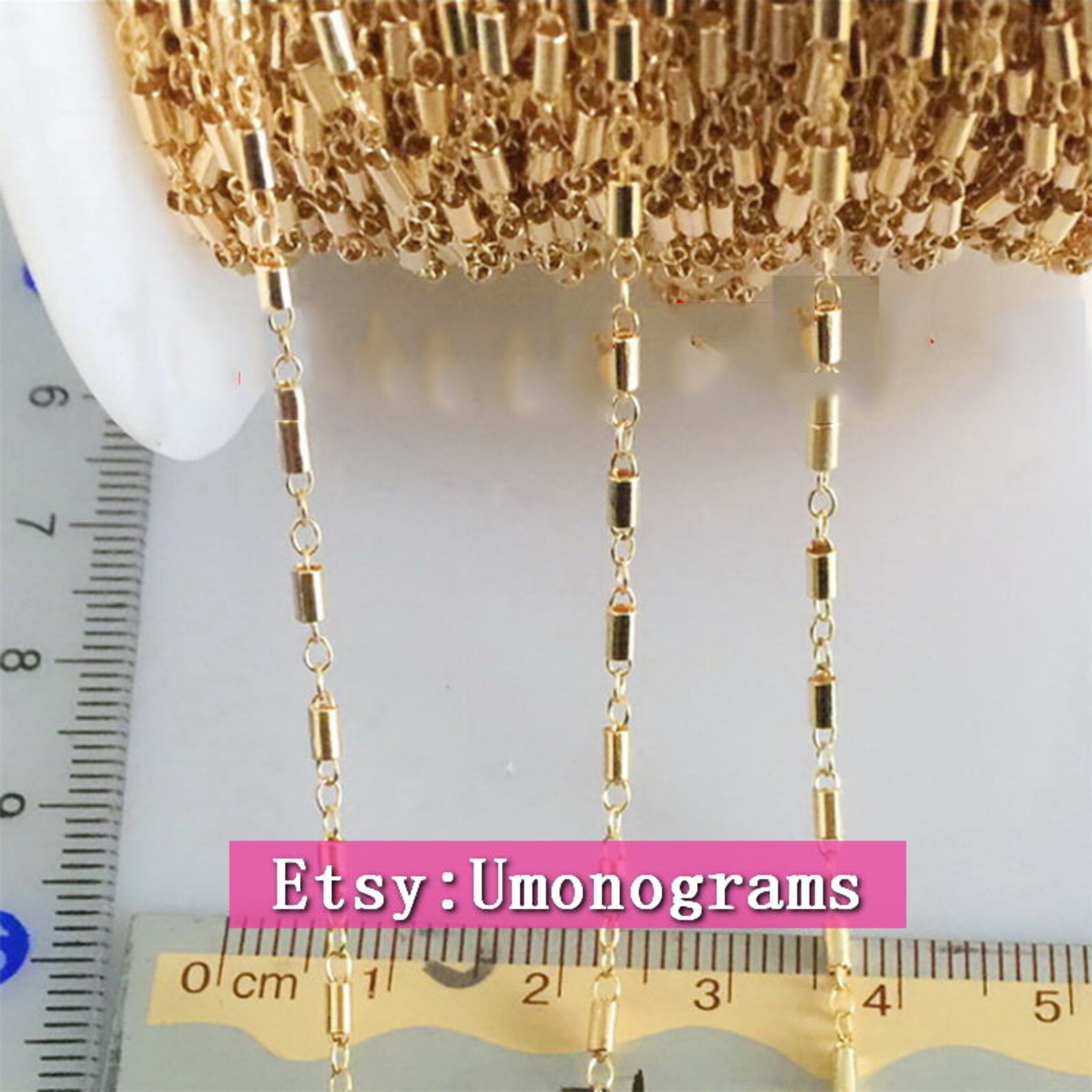 14K Gold Filled Tube Bar & Link Chain Footage 1.7mm Width - Etsy