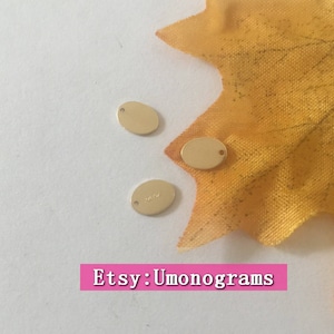 14K Gold Filled Oval Quality Tag 7.3x5.5mm 1/20 14K Stamped Blank Disk ...