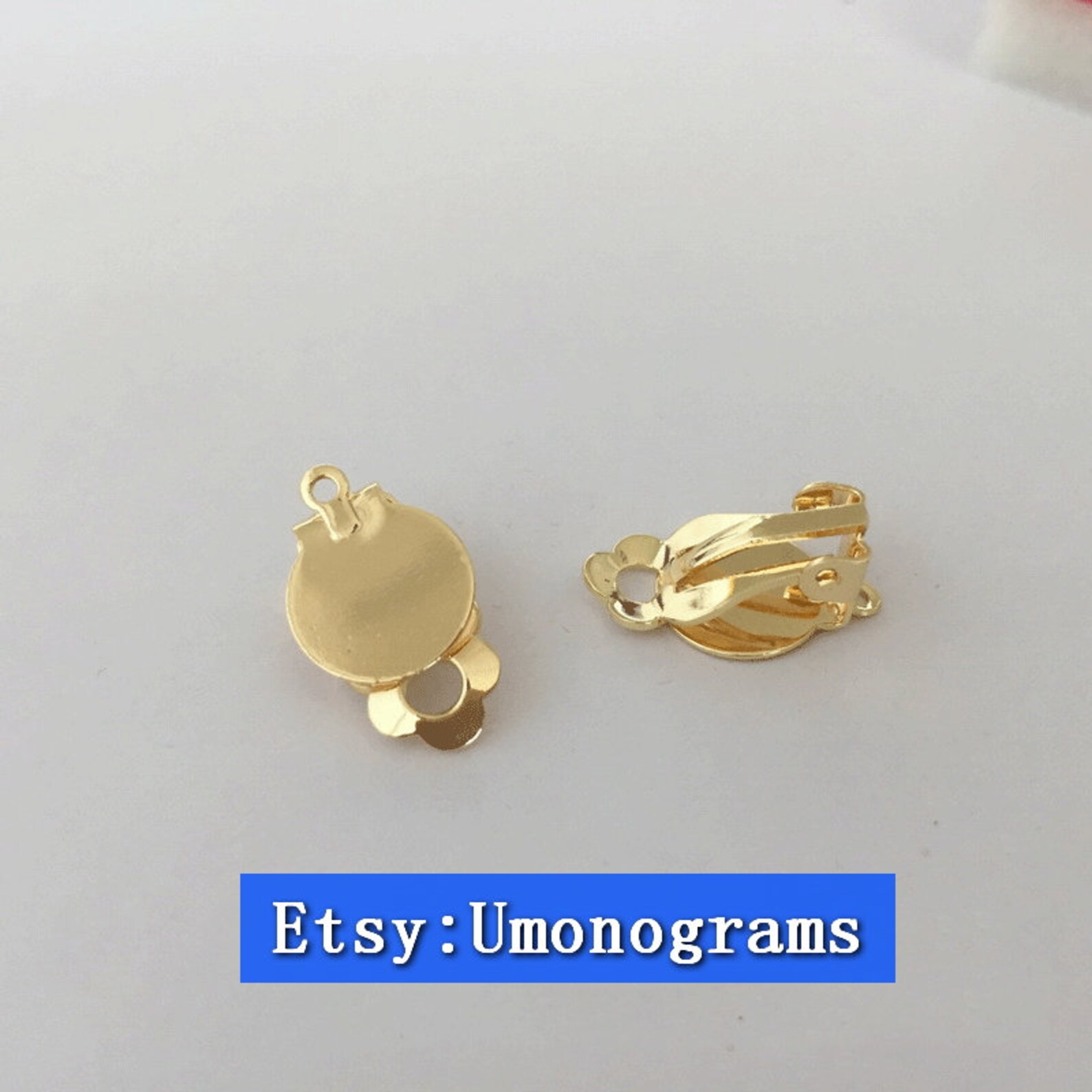 Brass With Gold Plated 14K Clip-on Round Disc Clip W/hole - Etsy