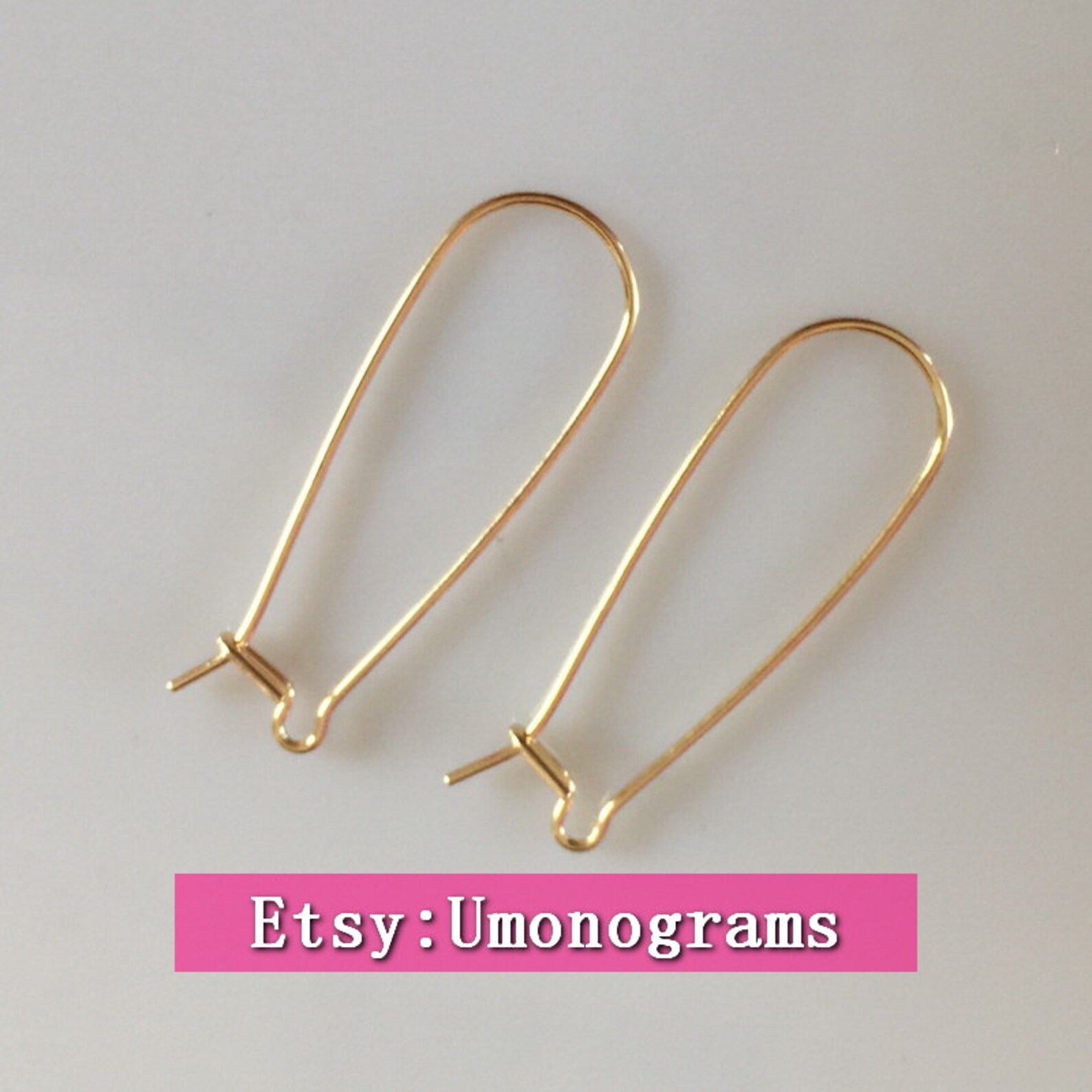 35mm Kidney Ear Wire 20.5 Gauge Large Earring Components 14K - Etsy