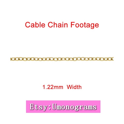14K Gold Filled Long & Short Cable Chain 1.68mm Width Footage - Etsy