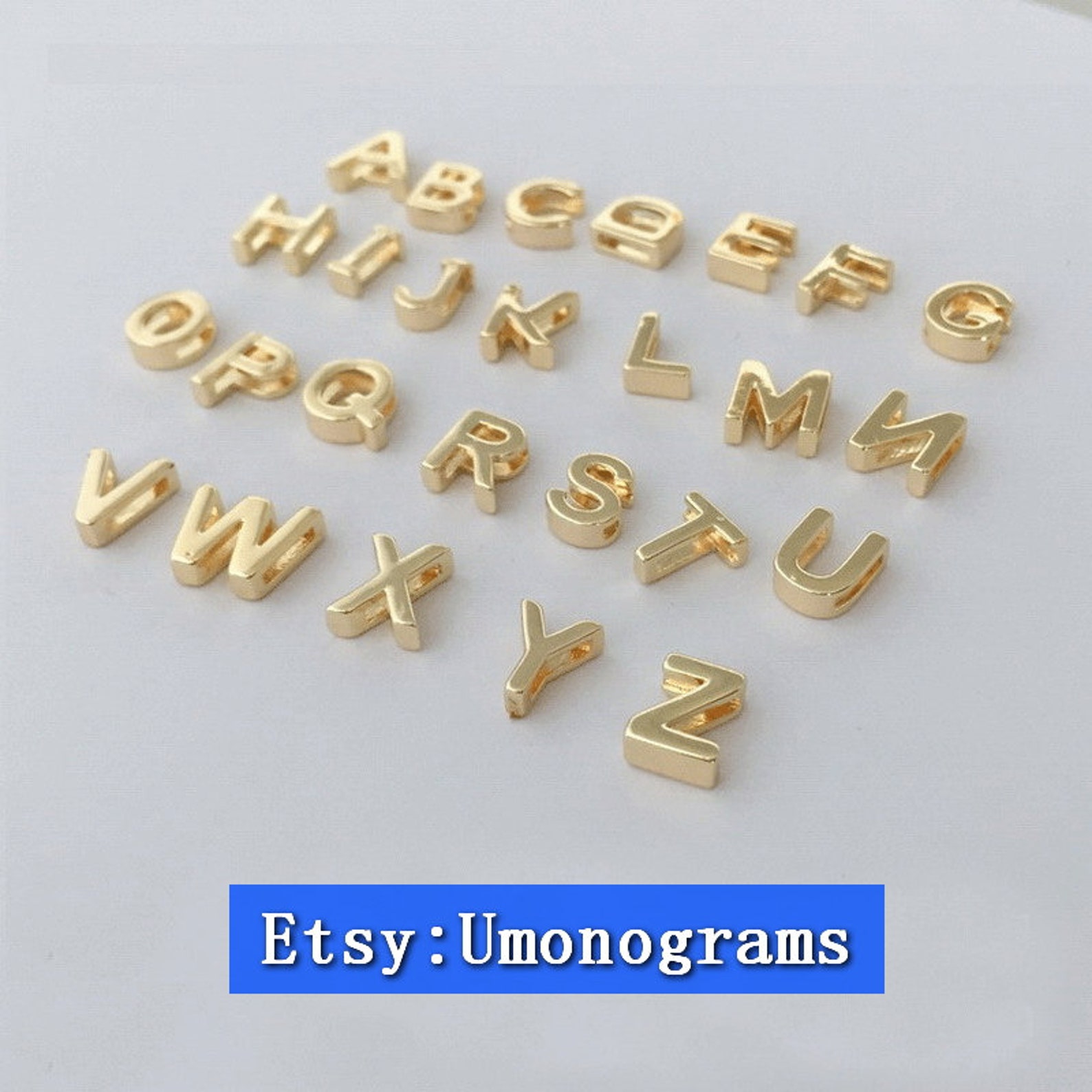 Brass With Gold Plated 14K Letters Connector A-Z 26 Letter - Etsy