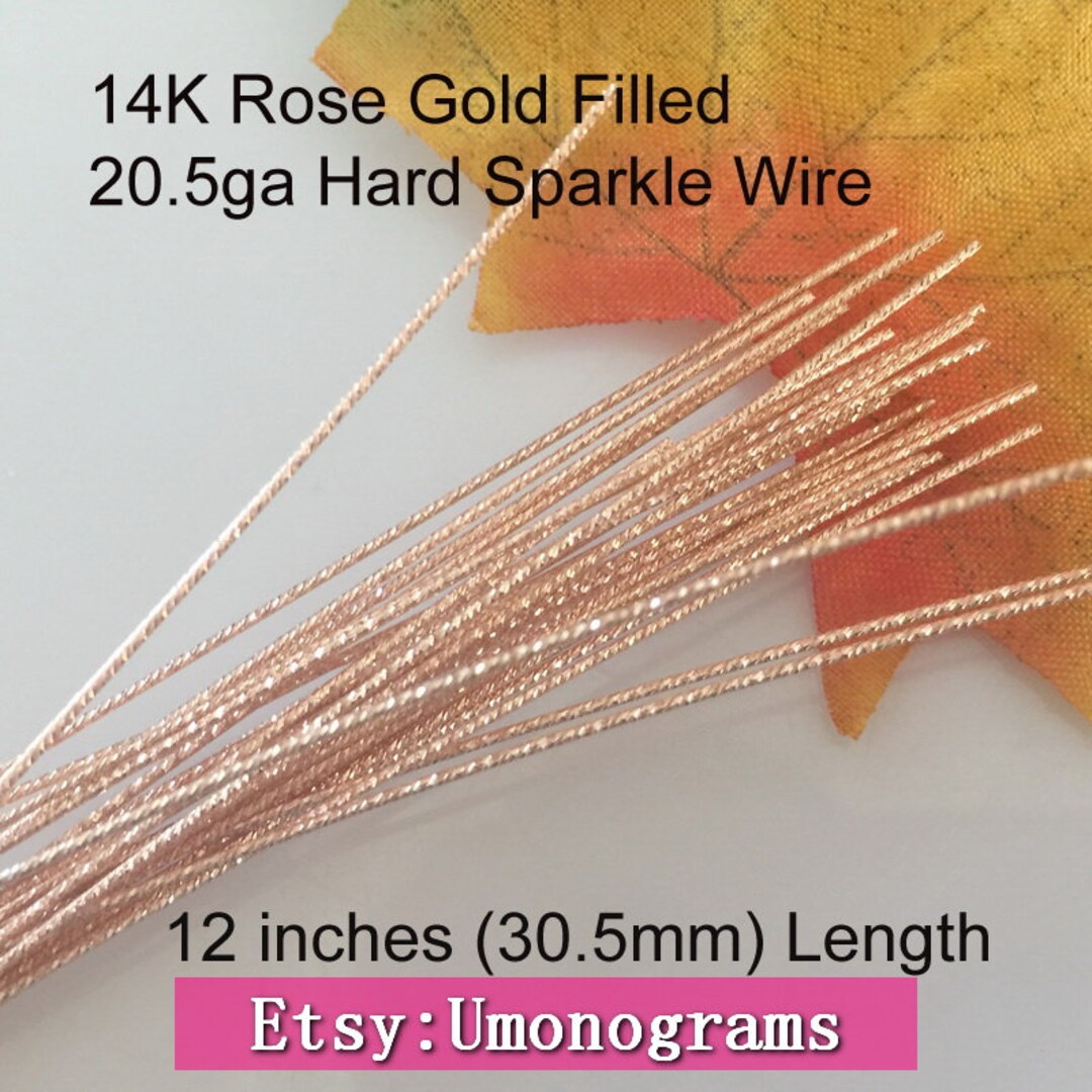 14K Rose Gold Filled Wire Hard Sparkle Glitter 20.5ga 12 Inches ...