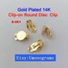 Brass With Gold Plated 14K Clip-on Round Disc Clip W/hole - Etsy