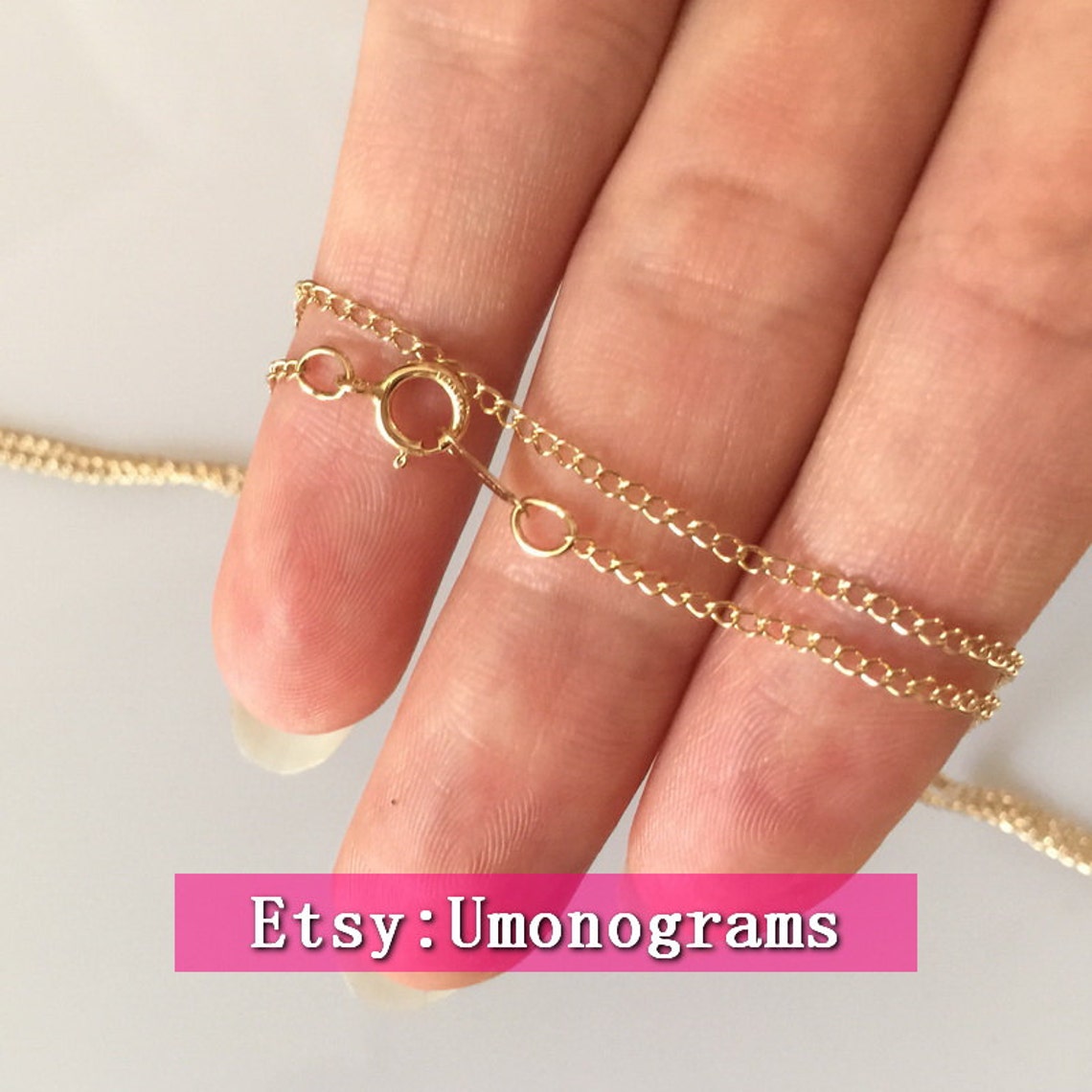 16 Inch/18 Inch 1.5mm Curb Chain Finished Necklace W/spring - Etsy