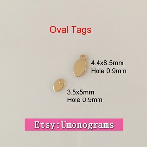 Oval Tags Charms Blanks Stamping Bracelet Necklace Components 14K ...