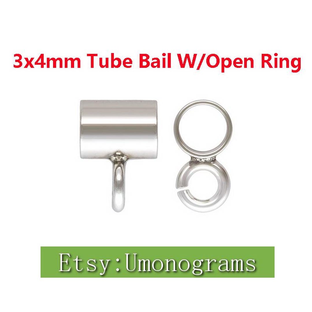 925 Sterling Silver 3x4mm Tube Bail W/open Ring , Made in USA ...