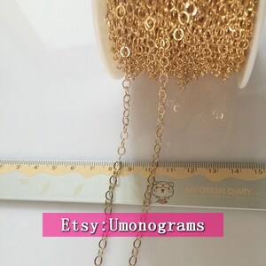 3.9mm Width Flat Hammered Cable Chain Footage Bright Unfinished 14K ...