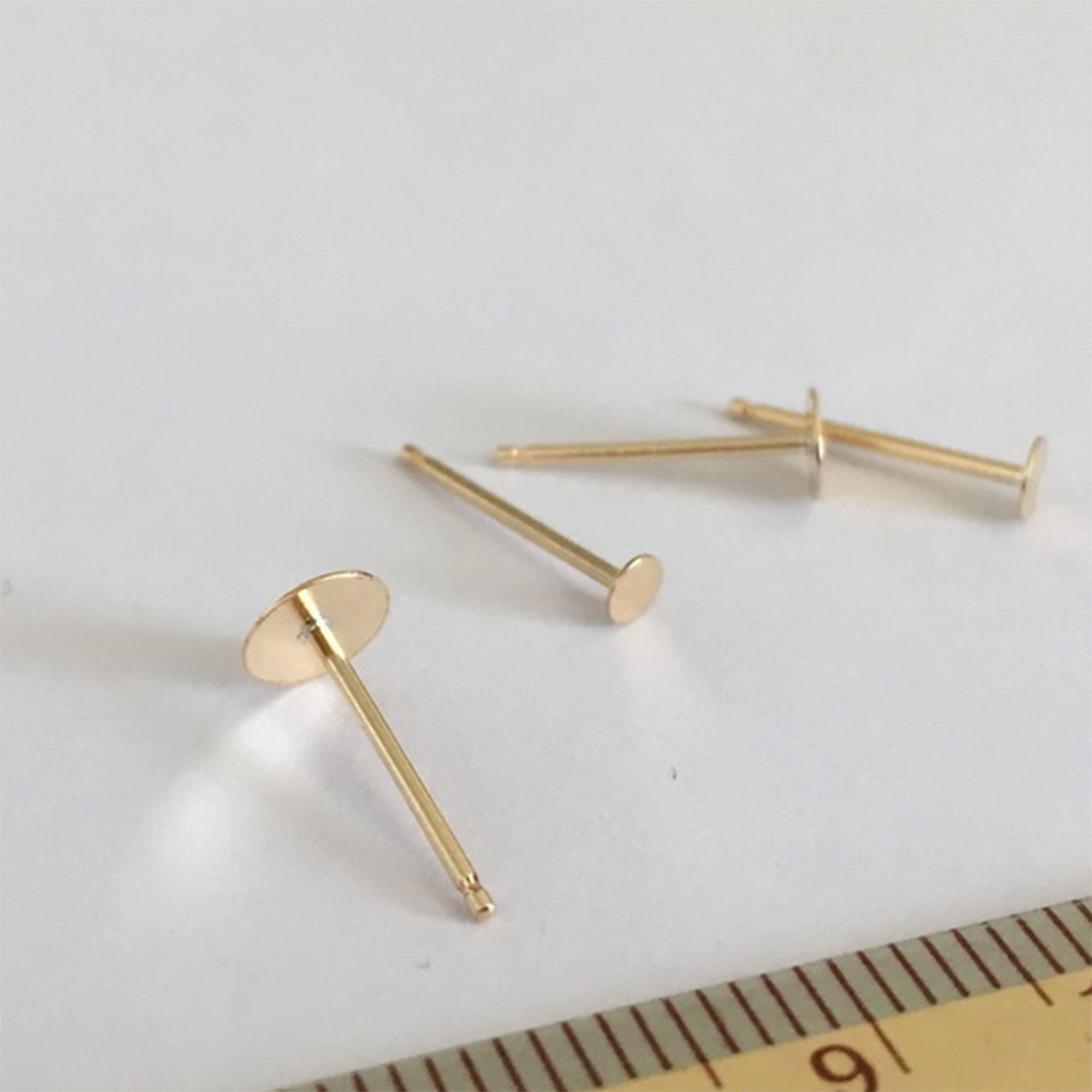 14K Yellow Gold Filled Flat Pin Pad Post 2.5/3/4/5mm Disc - Etsy
