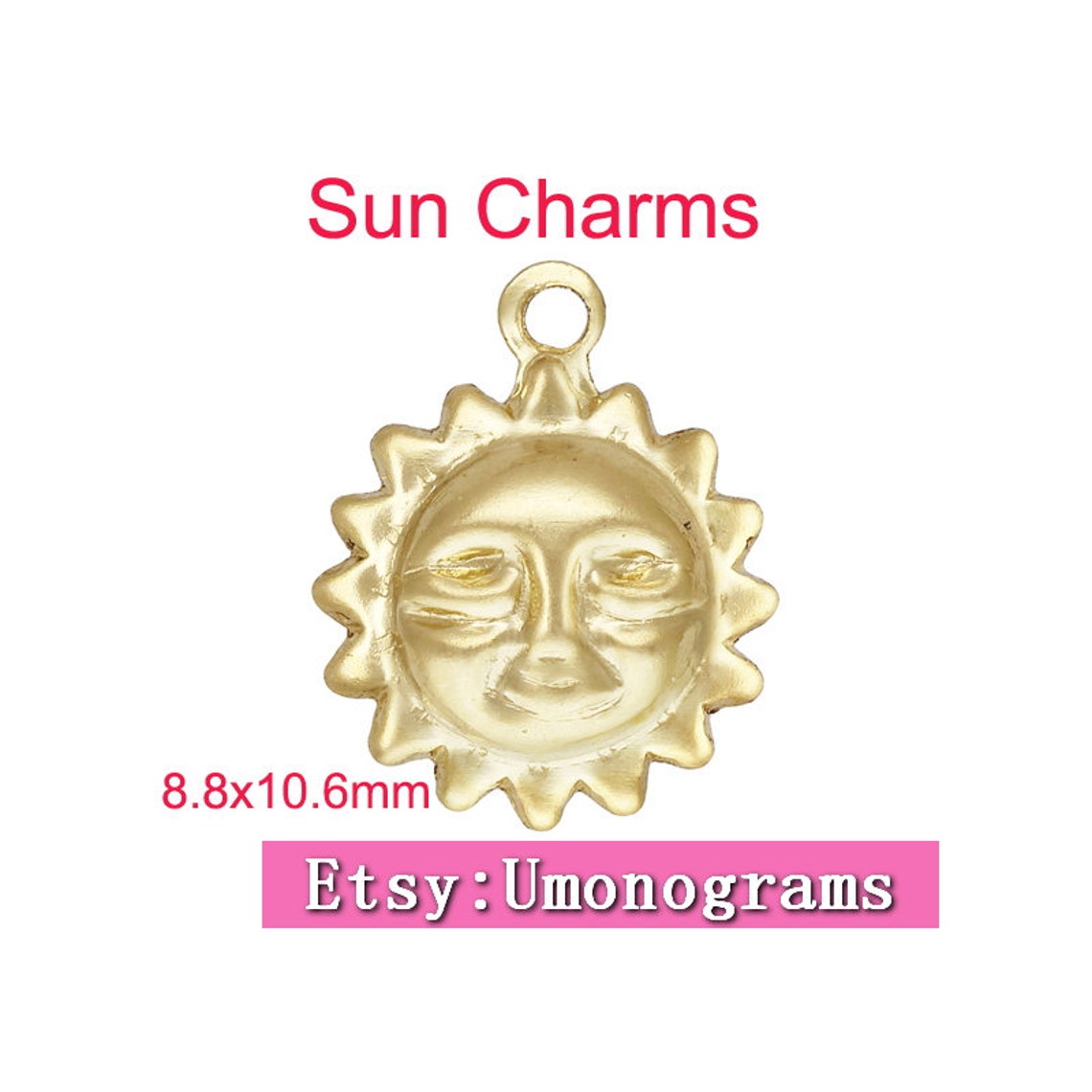 14K Gold Filled Sun Charms Shiny Nautical Smile Face Drop - Etsy