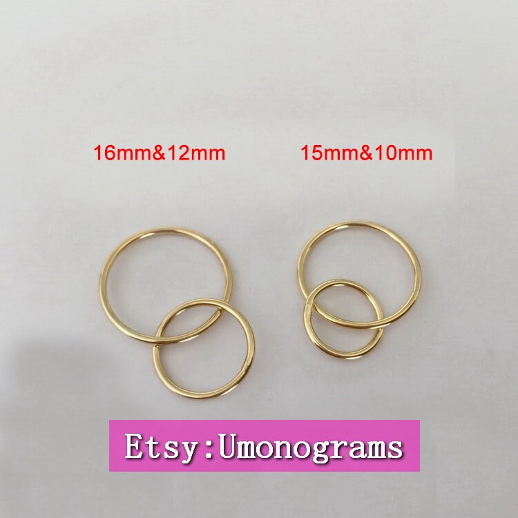14K Yellow Gold Filled Interlocking Rings 10mm6mm / - Etsy