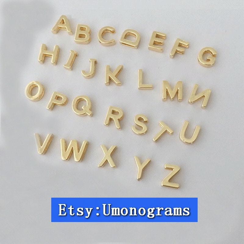 Brass With Gold Plated 14K Letters Connector A-Z 26 Letter | Etsy