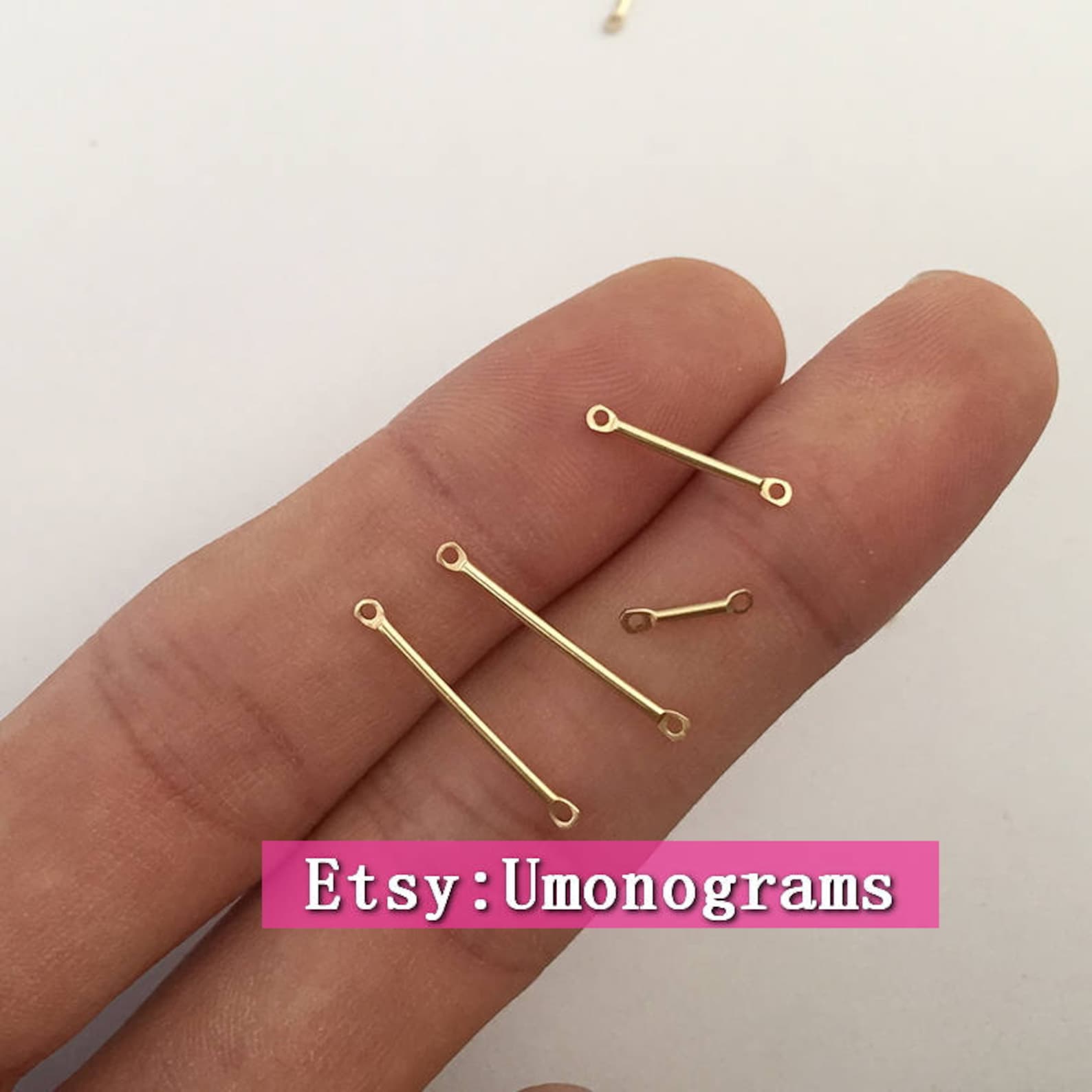 14K Gold Filled 3D Round Bar Link / Tiny Bar Link Shaped - Etsy