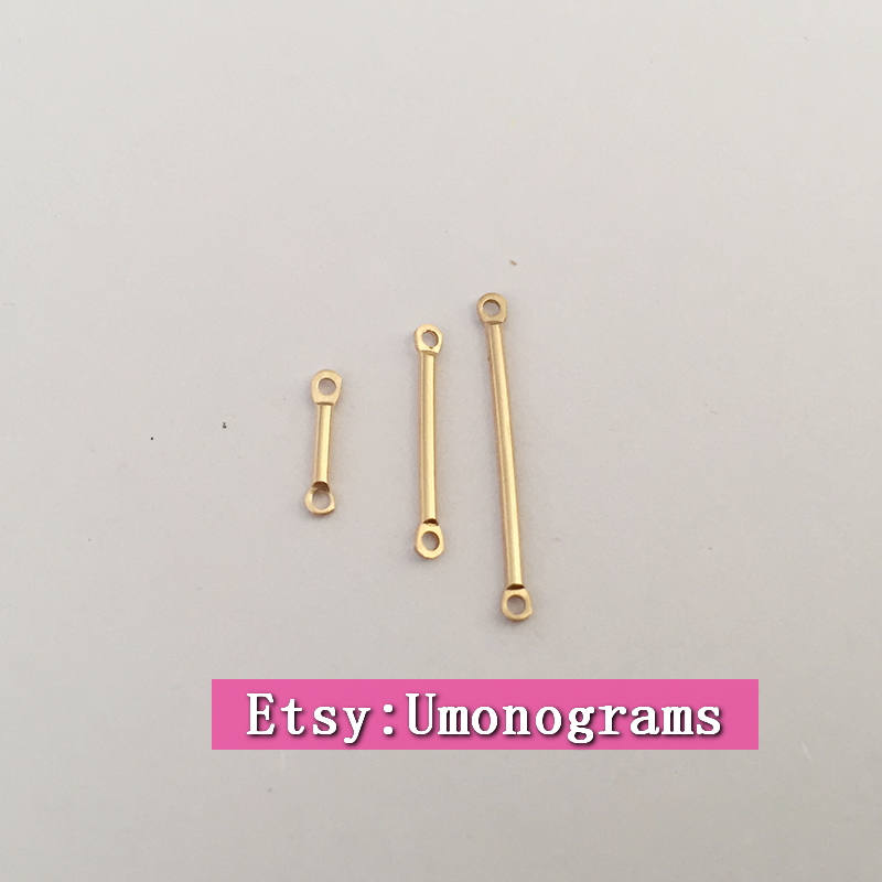 14K Gold Filled 3D Round Bar Link / Tiny Bar Link Shaped Wholesale BULK ...