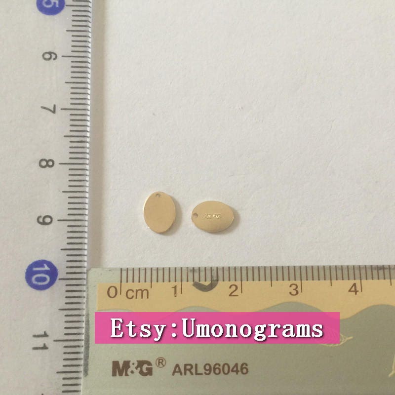 14K Gold Filled Oval Quality Tag 7.3x5.5mm 1/20 14K Stamped Blank Disk ...