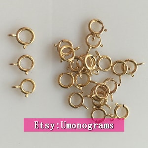 6mm Spring Rings With Open Ring Quality Strong Italy Clasps 14K Yellow ...