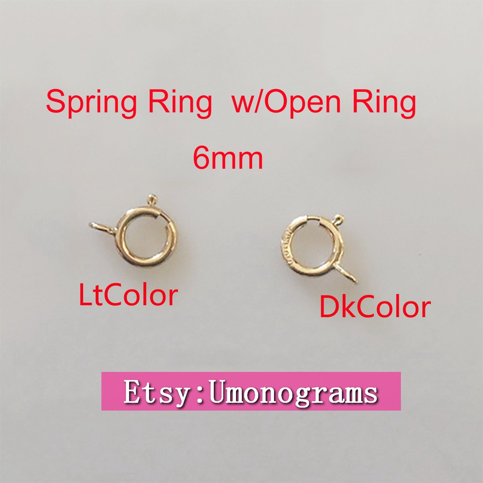 6mm Spring Rings With Open Ring Quality Strong Italy Clasps | Etsy