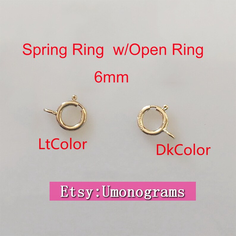 6mm Spring Rings With Open Ring Quality Strong Italy Clasps 14K Yellow ...