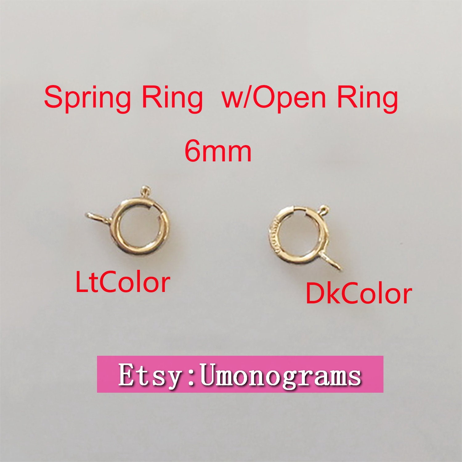 6mm Spring Rings With Open Ring Quality Strong Italy Clasps 14K Yellow ...