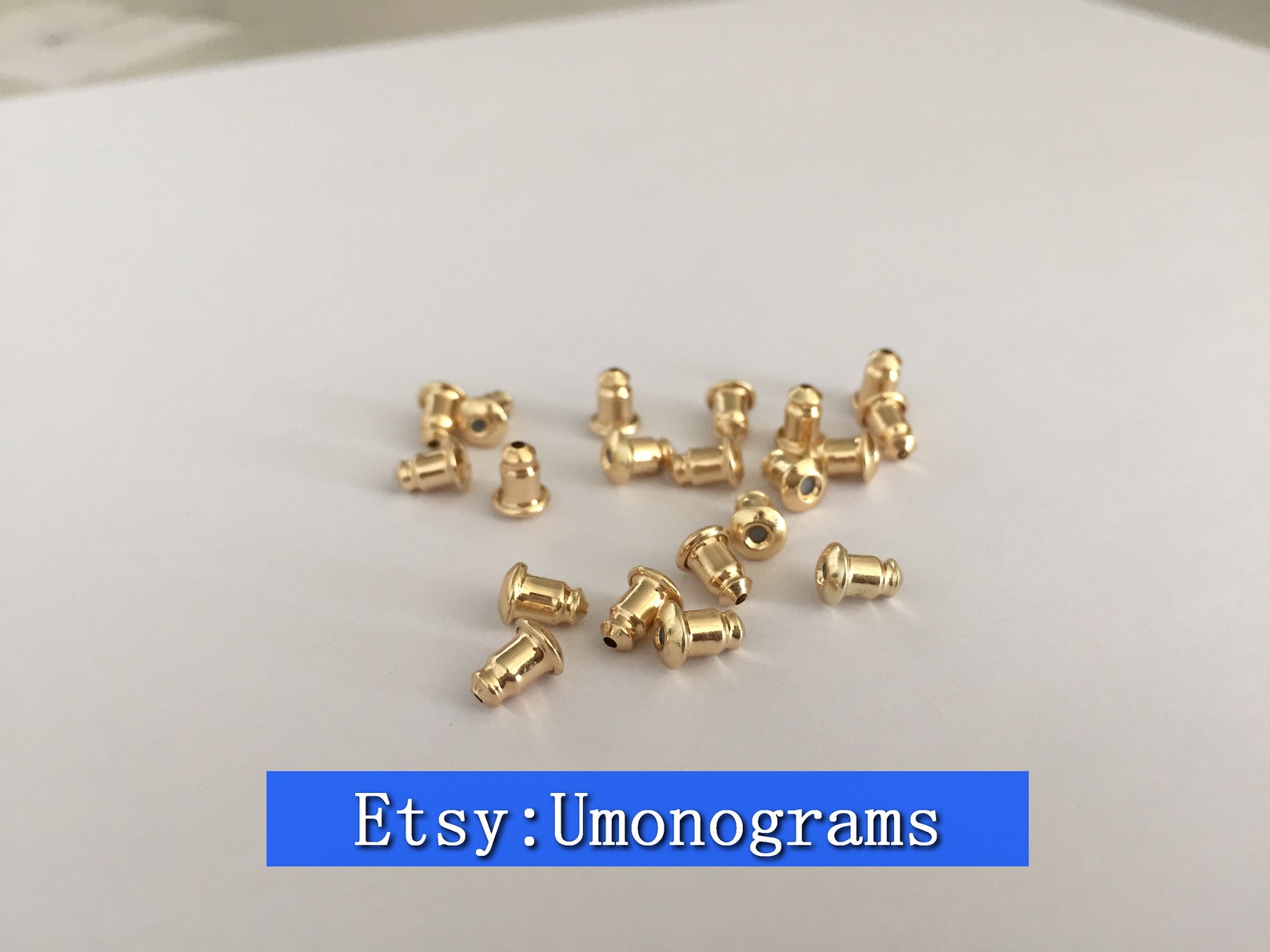 Brass With Gold Plated 14K Silicone Bullet Ear Nuts Earring Back Clutch ...