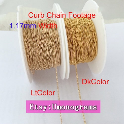 14K Gold Filled Flat Hammered Cable Chain Footage 1.52mm Width - Etsy