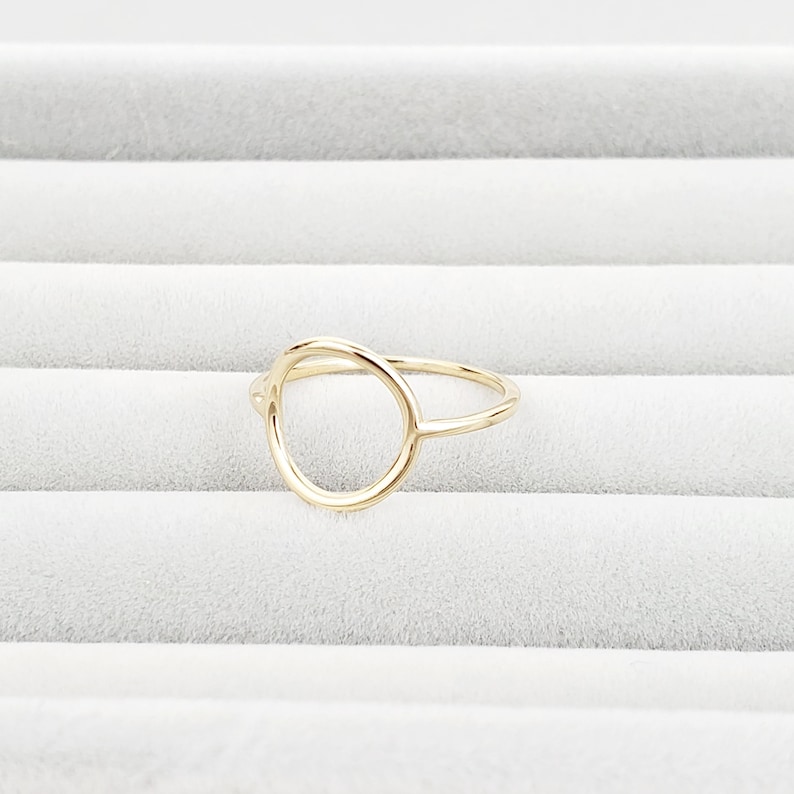 14k Solid Gold Open Circle Ring Yellow Gold Eternity Circle - Etsy