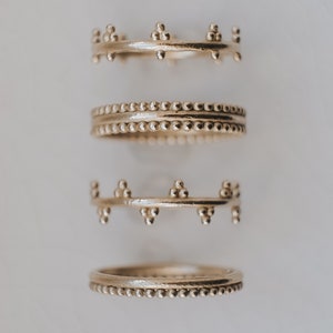 Solid Gold Granulation Dot Ring, Gold Stacking Ring, Fine Ring ...