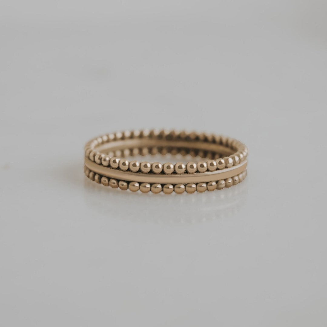 Solid Gold Granulation Dot Ring, Gold Stacking Ring, Fine Ring ...
