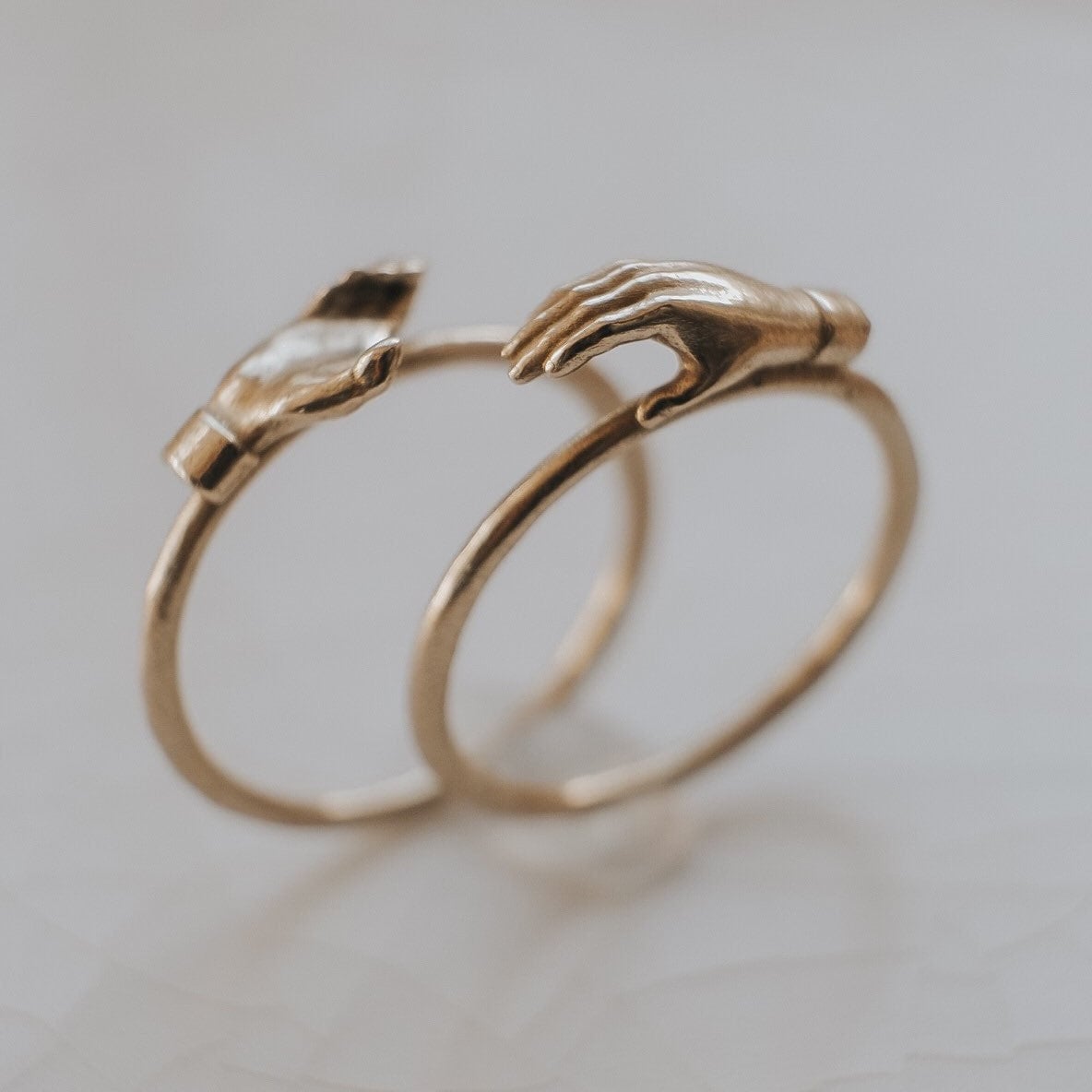 Solid Gold Fede Hand Ring Interlocking Hand Ring Figa Ring - Etsy