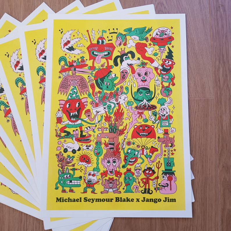 Jango Jim X Michael Seymour Blake Risograph Art Print: Part II *boost ...