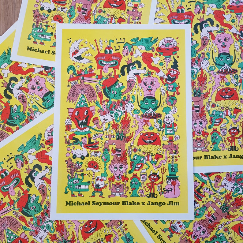 Jango Jim X Michael Seymour Blake Risograph Art Print: Part II *boost ...