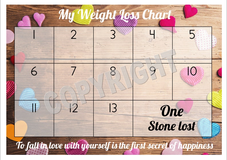 Weight Loss Chart / Tracker 1 Stone Comes With Star - Etsy UK