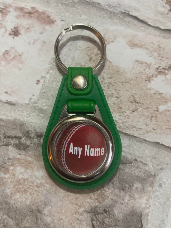Personalised Cricket Ball Keyrings Available in 5 Colours - Etsy UK
