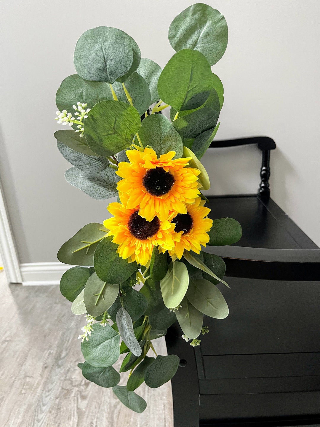 Sunflower Pew Marker, Floral Aisle Decoration, Sunflower Swag, Alter ...