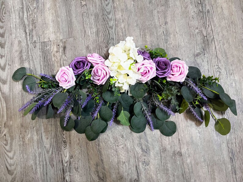 Purple Wedding Floral Arrangement Lavender Wedding Sign Swag - Etsy