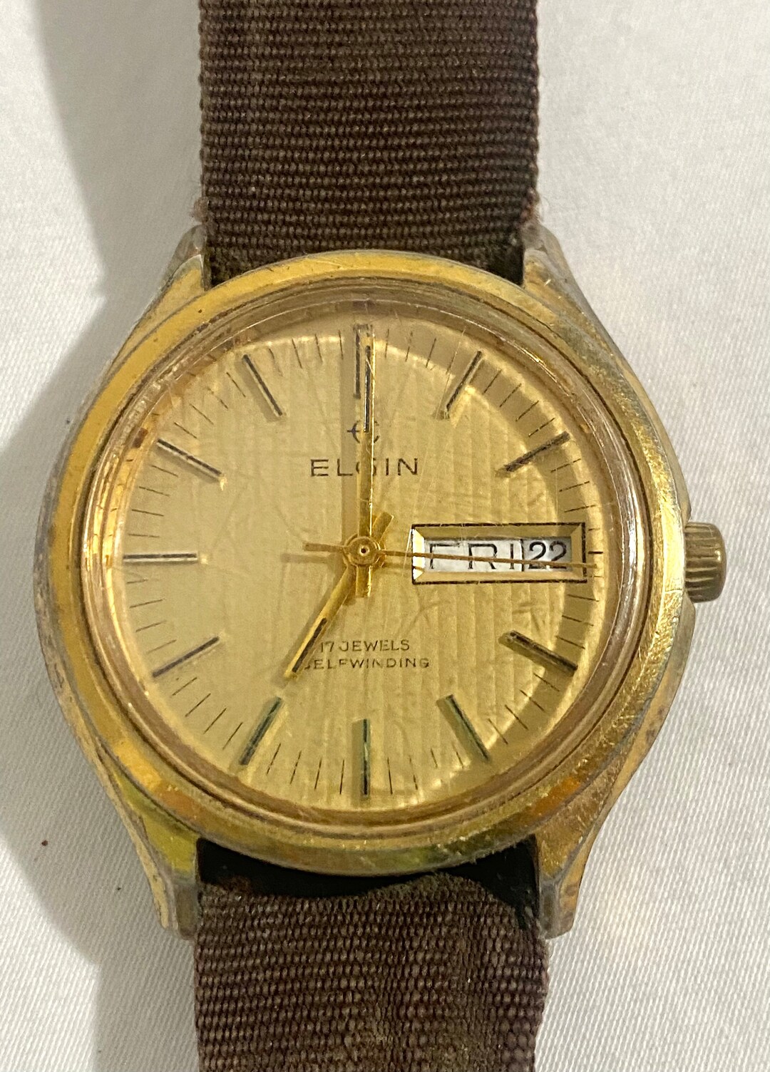 Vintage Elgin Watch Gold Date Bar Self Winding as Is - Etsy